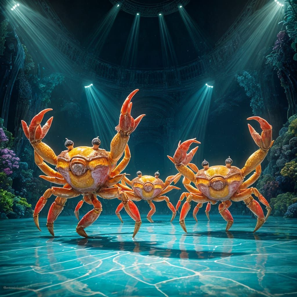 Tap-dancing crabs - Baroque Ballroom Crabs Dance in Vibrant,...
