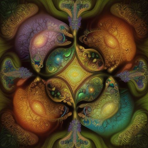 Psychedelic Spring - Surreal Forest Bloom in Vibrant Color