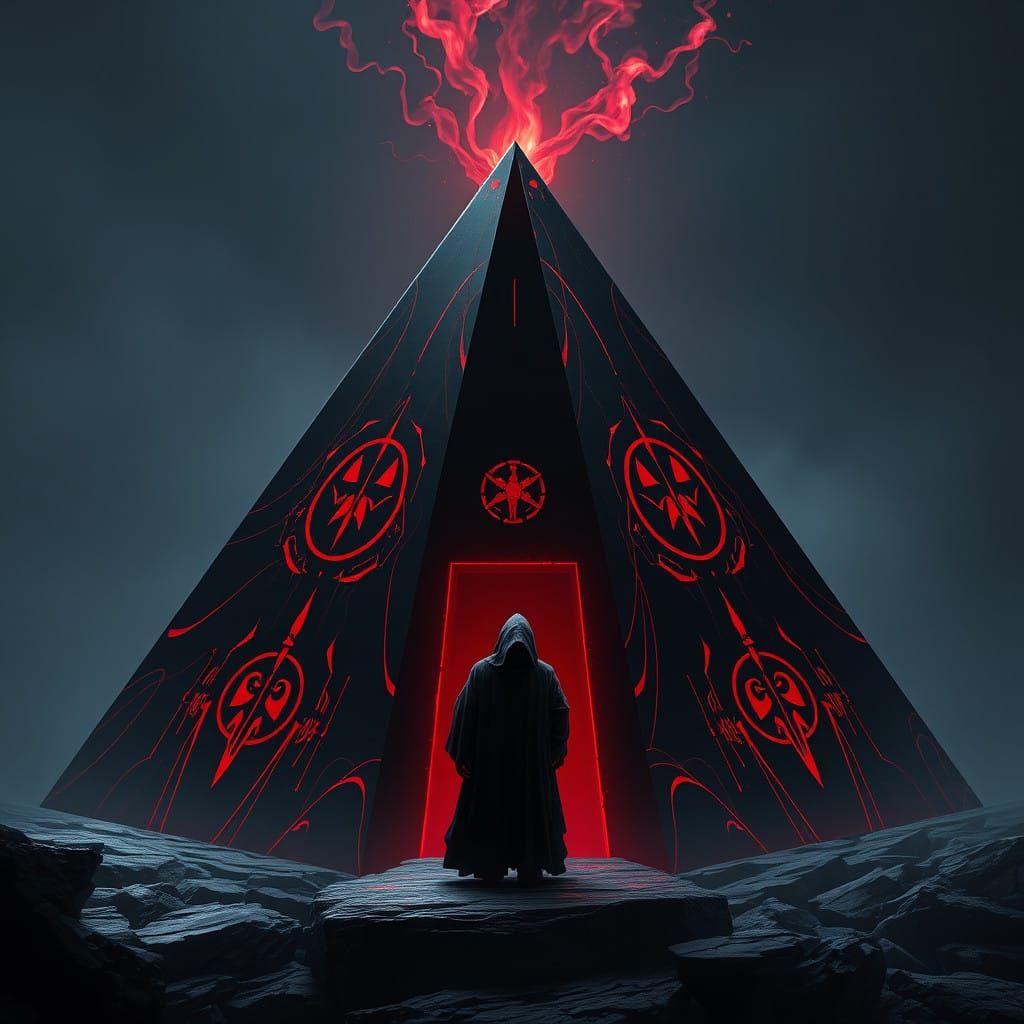 Surreal Sith Holocron Pyramid in Dark Obsidian and... - AI Art
