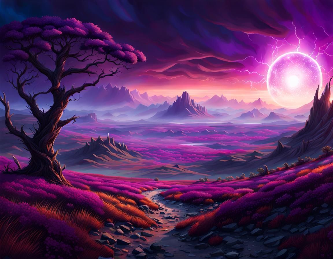 Violet Land - AI Generated Artwork - NightCafe Creator