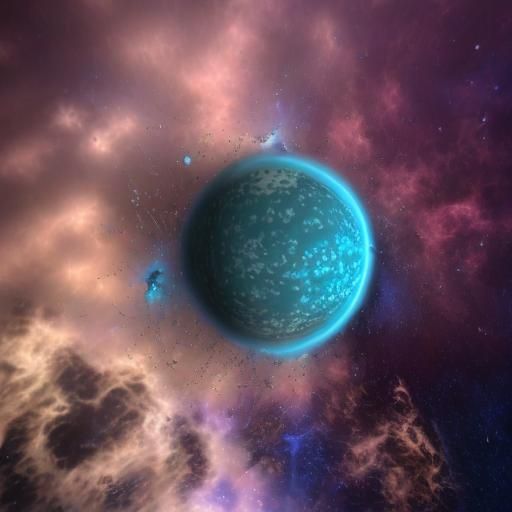 A cold, barren ice planet with vivid rings and an icy surface, and a ...