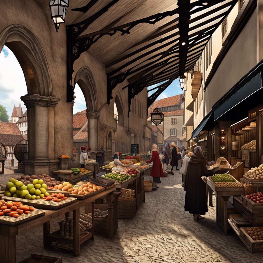 medieval merchants - AI Generated Artwork - NightCafe Creator