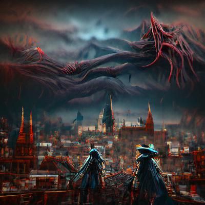 The Eldritch Beings overlooking a Bloodborne cityscape trending on ...