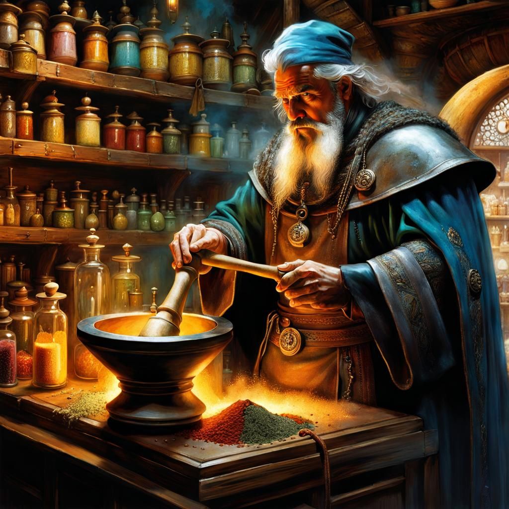 Medieval Alchemist, ver. 2 - AI Generated Artwork - NightCafe Creator