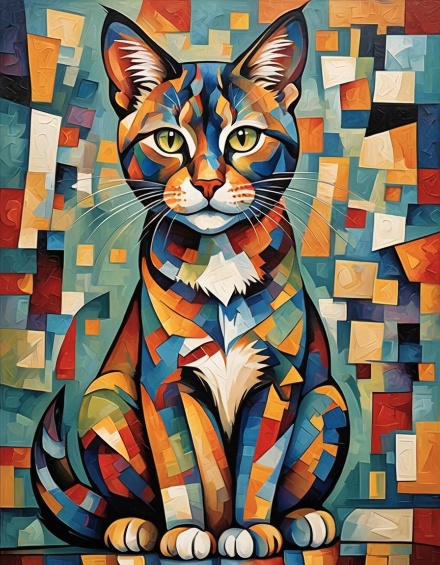 Cubism cat - AI Generated Artwork - NightCafe Creator