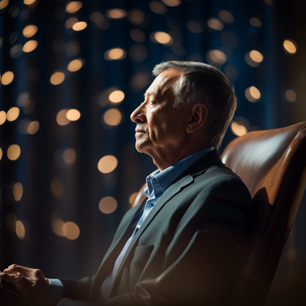 the unknown is doing Transcendental Meditation with closed eyes on a ...