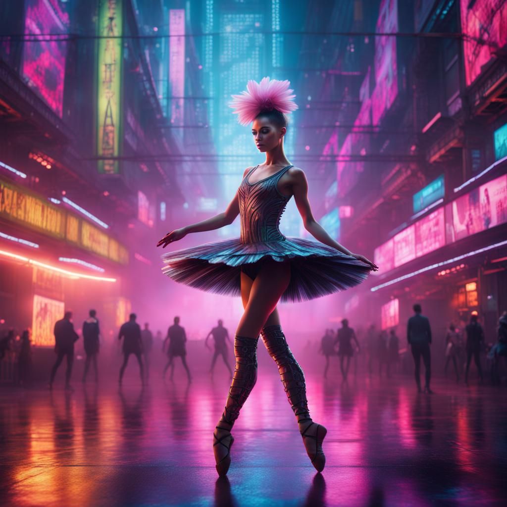 crazy disco ballerina, cyberpunk style - AI Generated Artwork ...