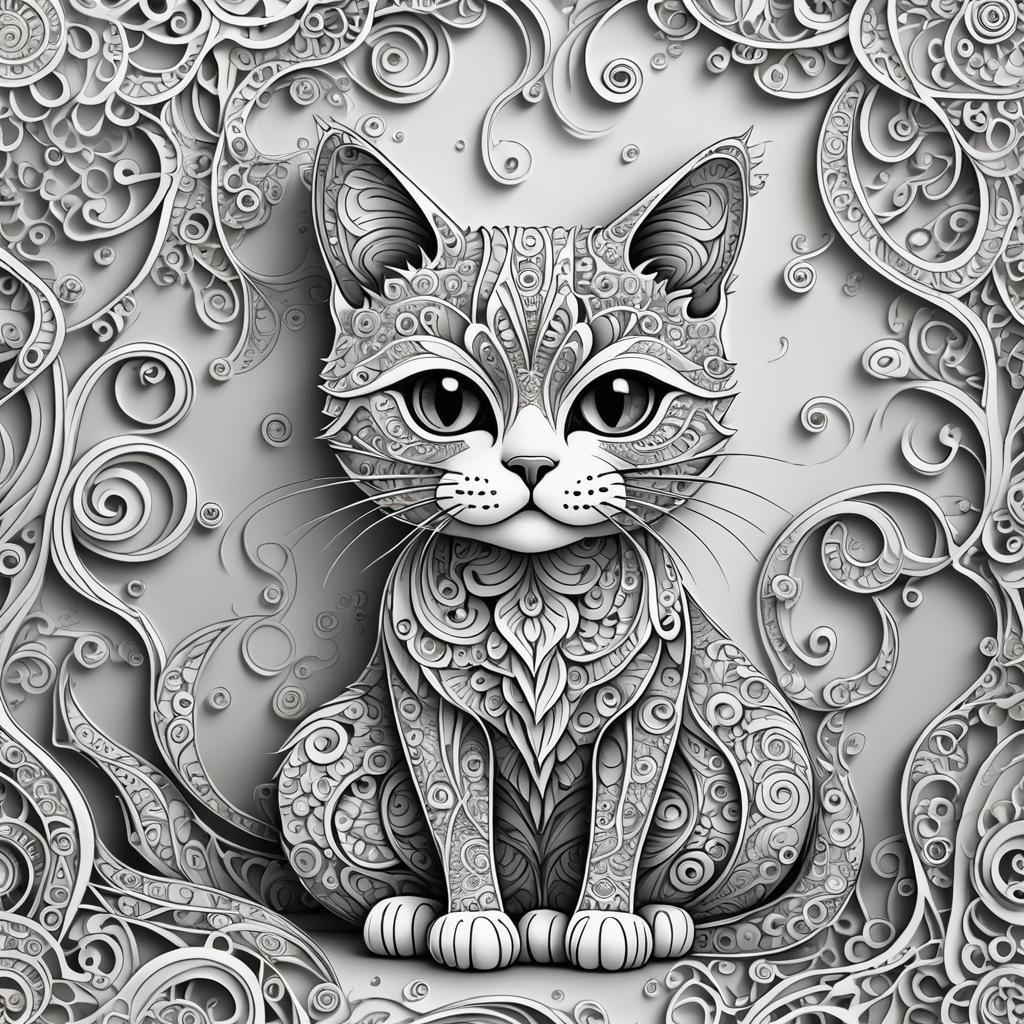 Cat in patterns - AI Generated Artwork - NightCafe Creator
