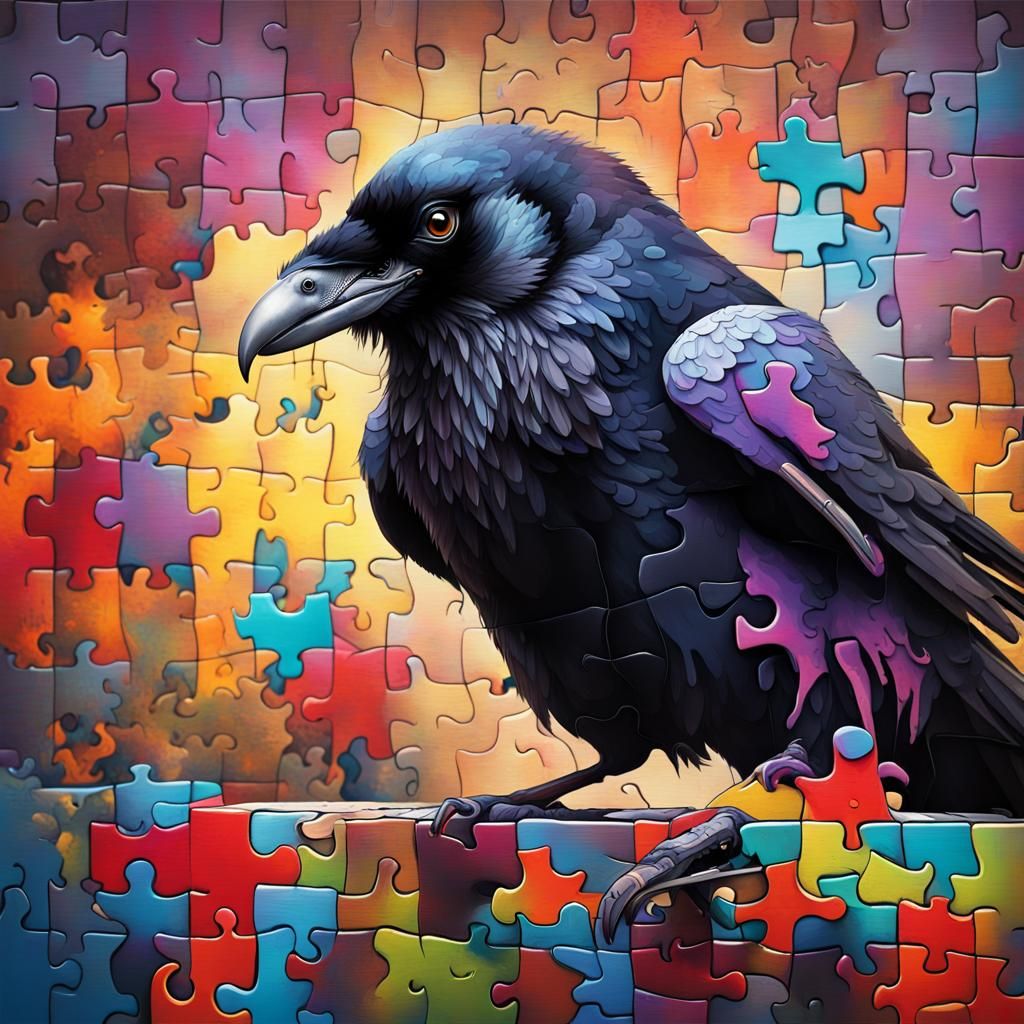 Puzzle-Raven - AI Generated Artwork - NightCafe Creator