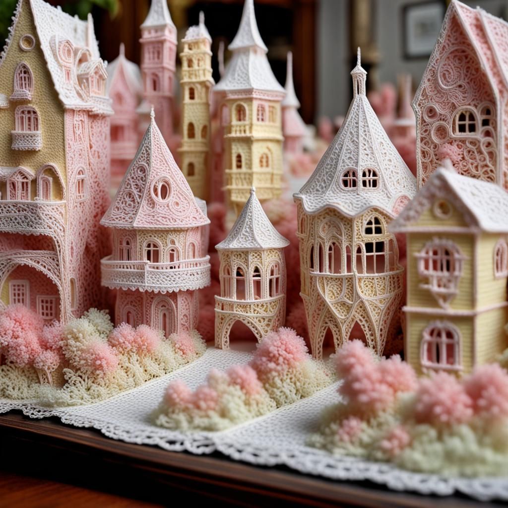 Lace Village - AI Generated Artwork - NightCafe Creator