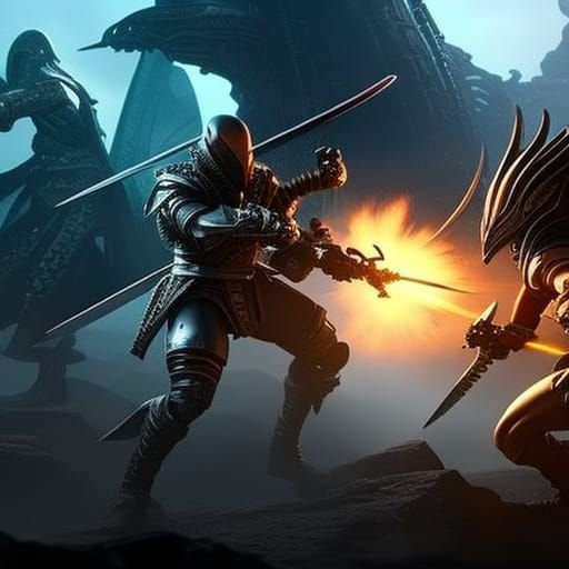 Alien fight - AI Generated Artwork - NightCafe Creator