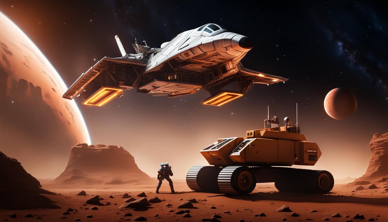 A space fighter bulldozer on Mars - AI Generated Artwork - NightCafe ...