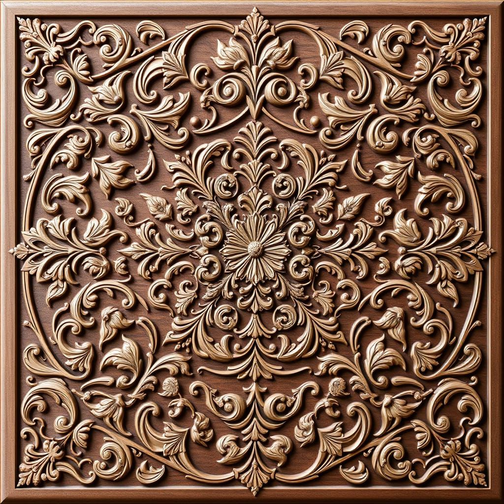 a **2D laser-cut and engraved panel** with a precise interplay of ...