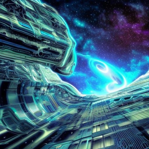 Cosmic Cyber-gods beings future Space intricate details, HDR ...