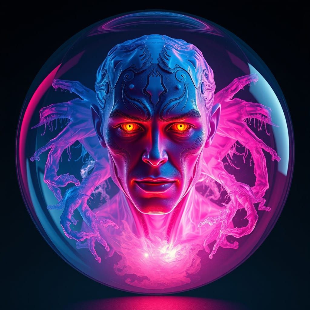 Poisoned Man Transforms into Glowing Humanoid with... - AI Art