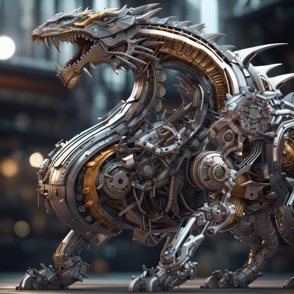 Dragot - The Robotic Dragon - AI Generated Artwork - NightCafe Creator