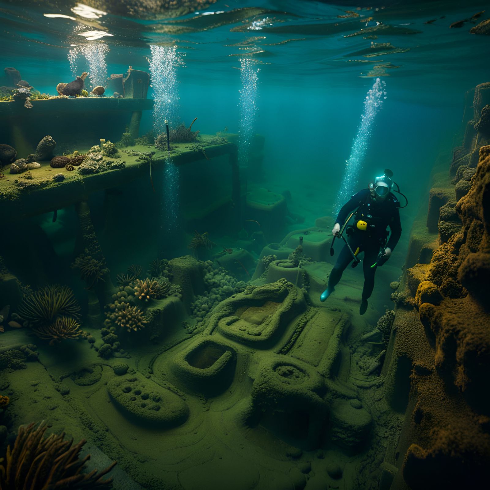 Underwater archeological dig - AI Generated Artwork - NightCafe Creator