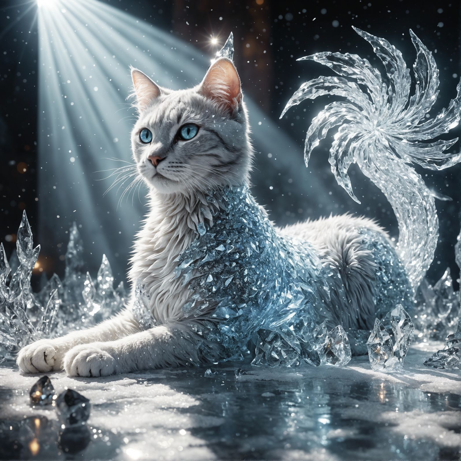 Icy Cat Queen - AI Generated Artwork - NightCafe Creator
