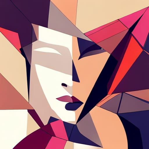 Geometric Shapes ~ Portrait of a Woman - AI Generated Artwork ...