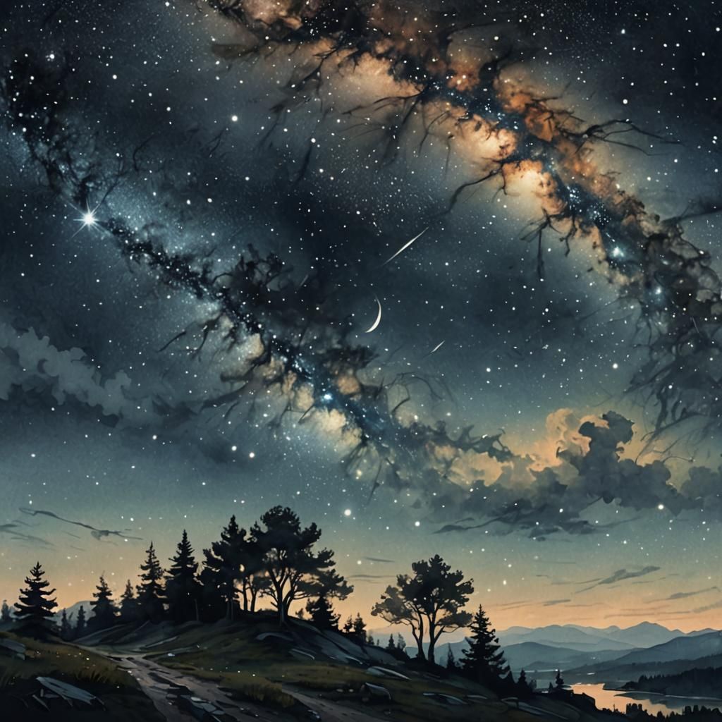 Night Sky - AI Generated Artwork - NightCafe Creator