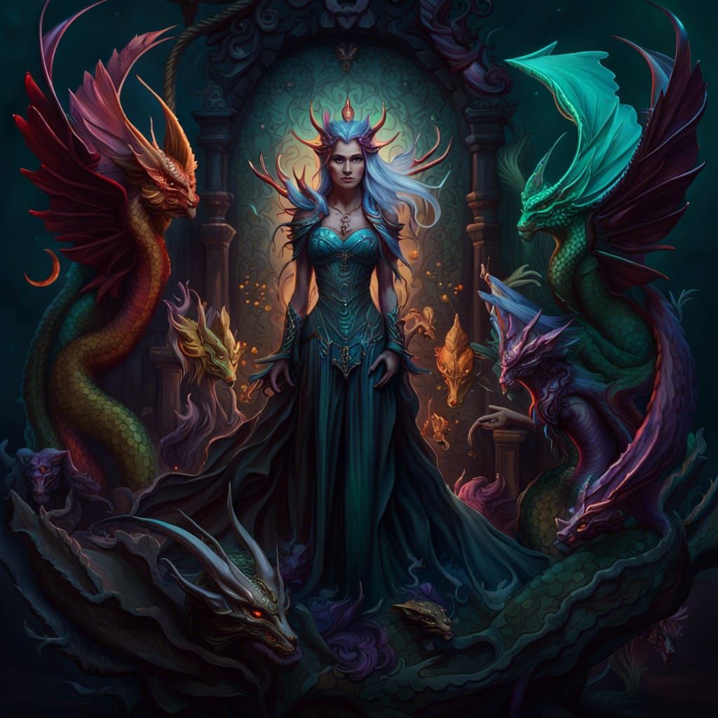 Six figures Dragon 2.0 Mermaid 5.0 Elves 5.0 Fallen angel 5.0 Lucifer 3 ...