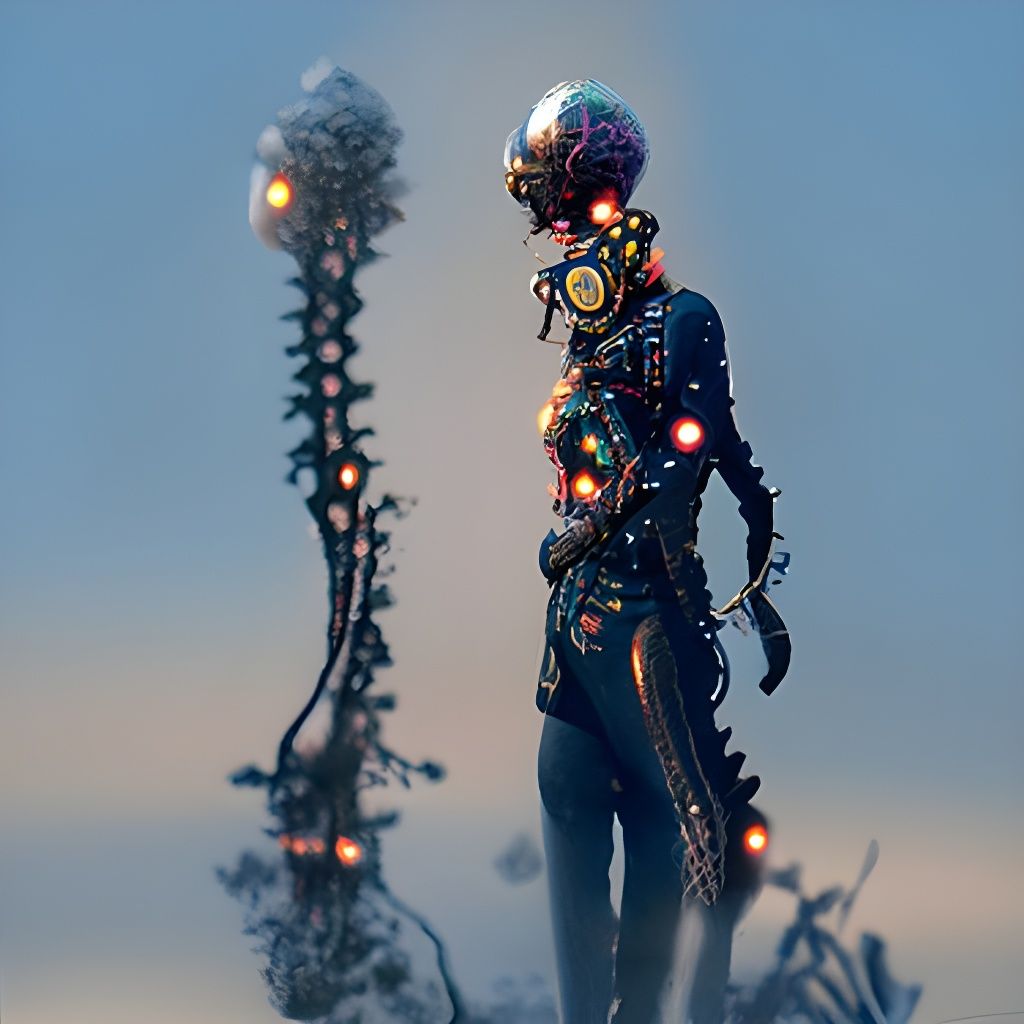 Creepy vintage fractal alien power suit; beautifully lit; Ferdinand ...