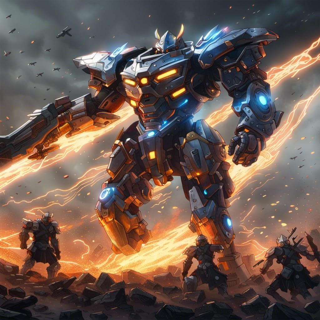 Overpowered Giant Asgardian Mecha in the battlefield 🔥 - AI Generated ...