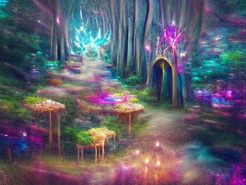A realm of magic in a forest - AI Generated Artwork - NightCafe Creator