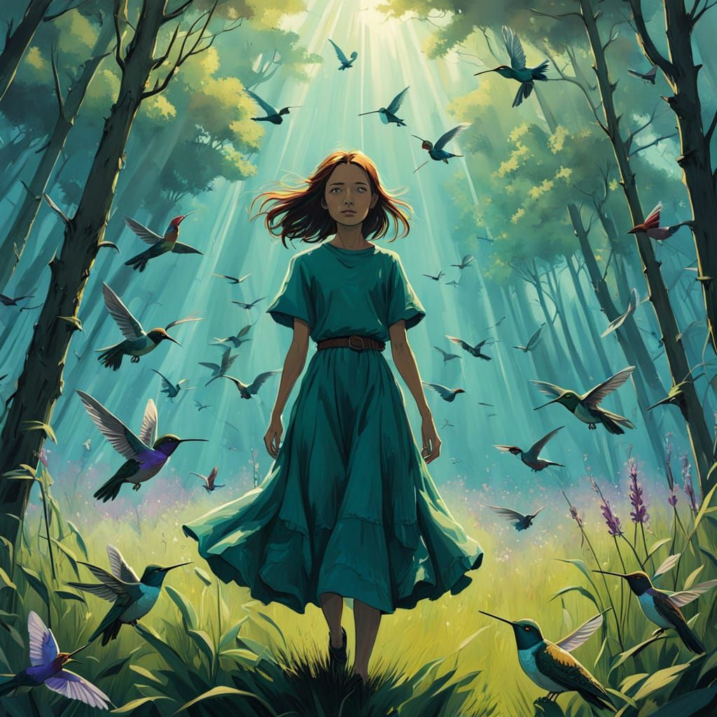 Hyper-Realistic Goddess of Whimsy in Emerald Parad... - AI Art