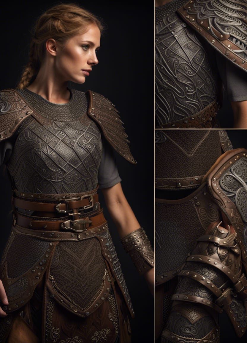 Fur and leather armour - AI Generated Artwork - NightCafe Creator
