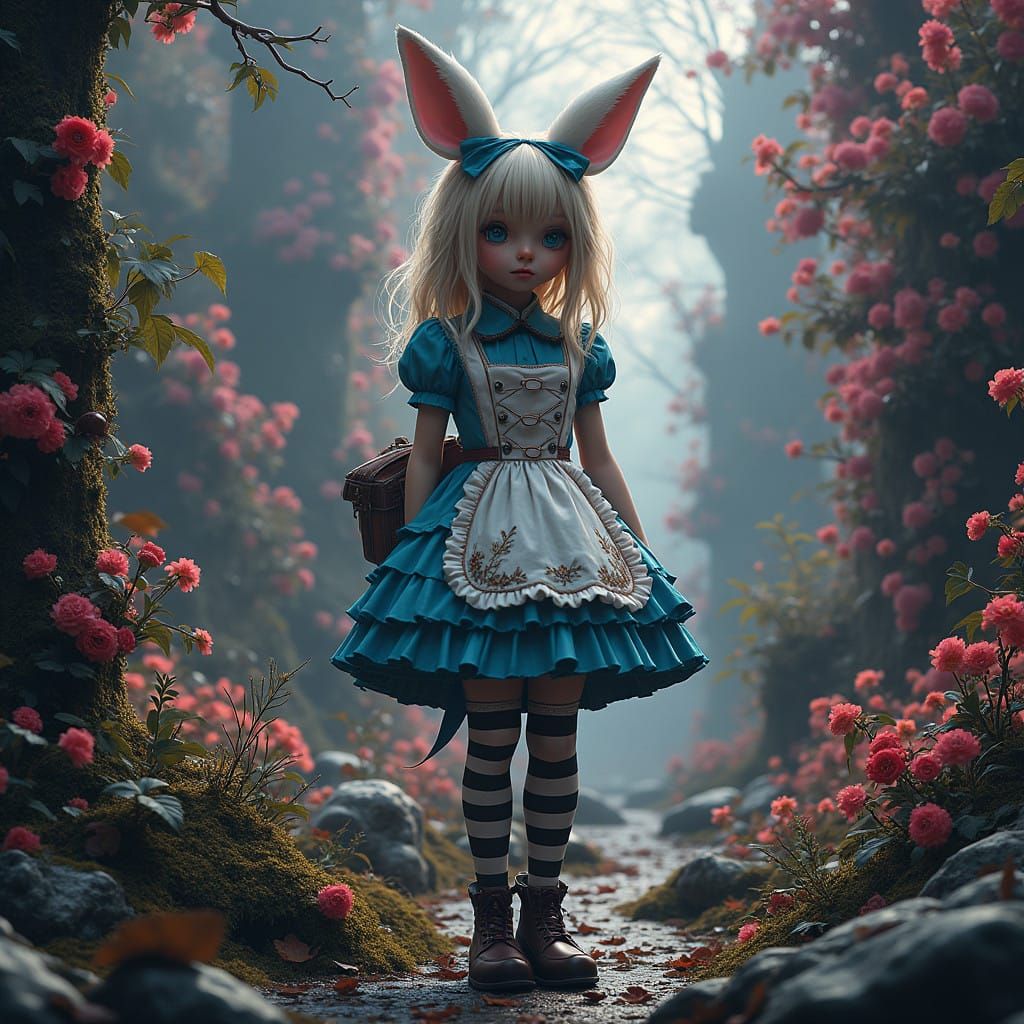 Cyberpunk Alice in wonderland - Cyberpunk Alice Falls Down t...