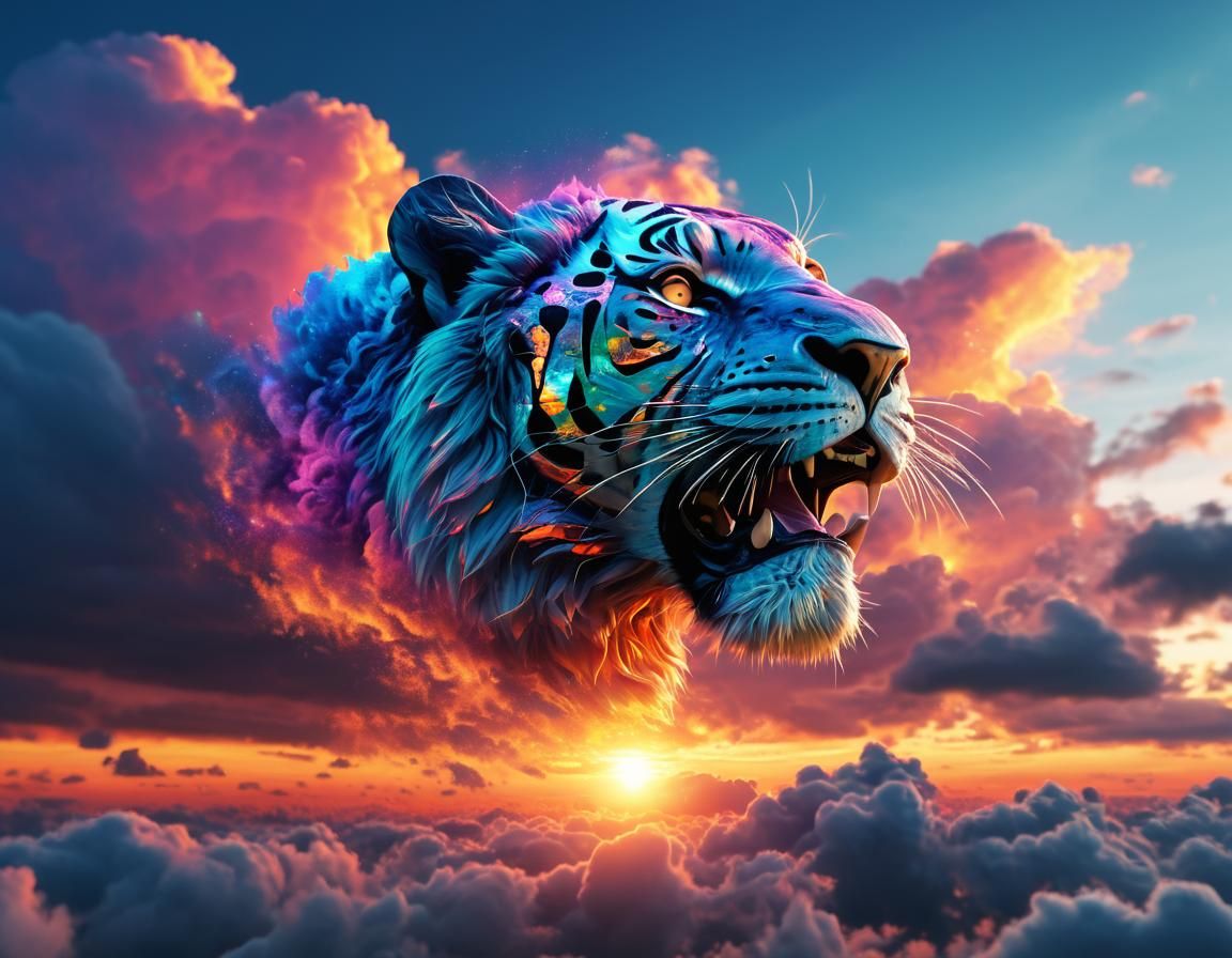 rave-tiger sun rise - AI Generated Artwork - NightCafe Creator