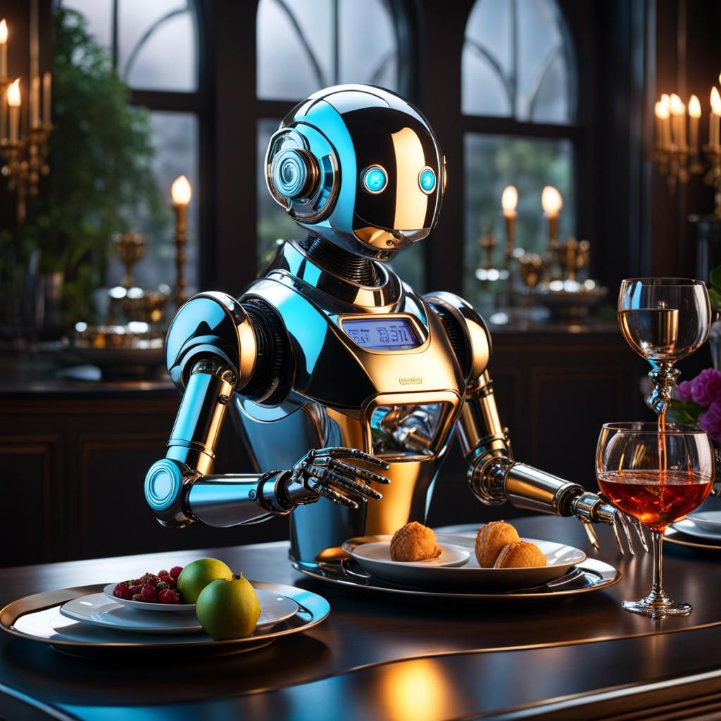 Robot Butler #4 - AI Generated Artwork - NightCafe Creator