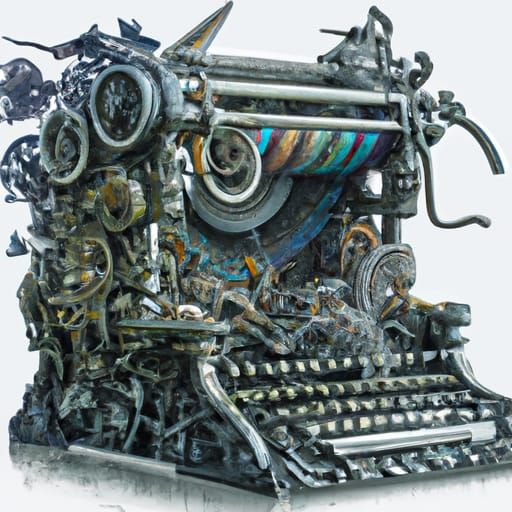 A Filigree Victorian Typewriter: acrylic 8k resolution photo realistic ...