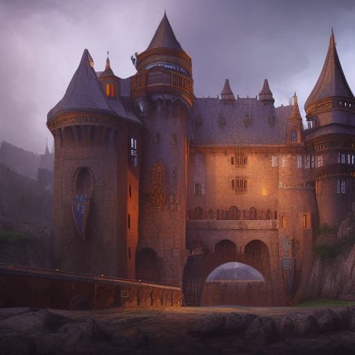 Warm Castle Blueprints - AI Generated Artwork - NightCafe Creator