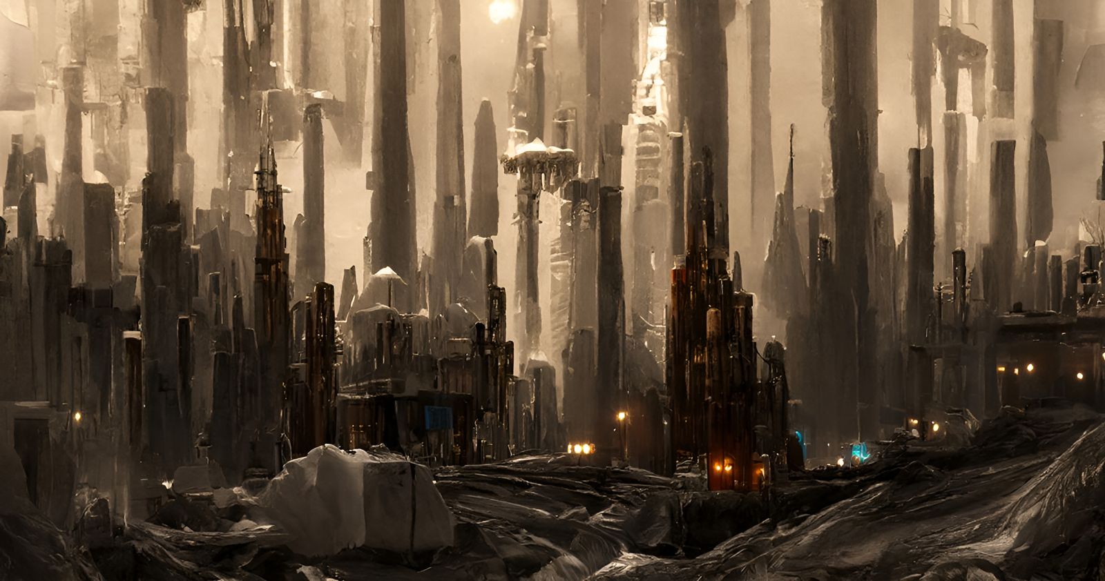 Cryopunk Experiment - Ice Cavern City - AI Generated Artwork ...