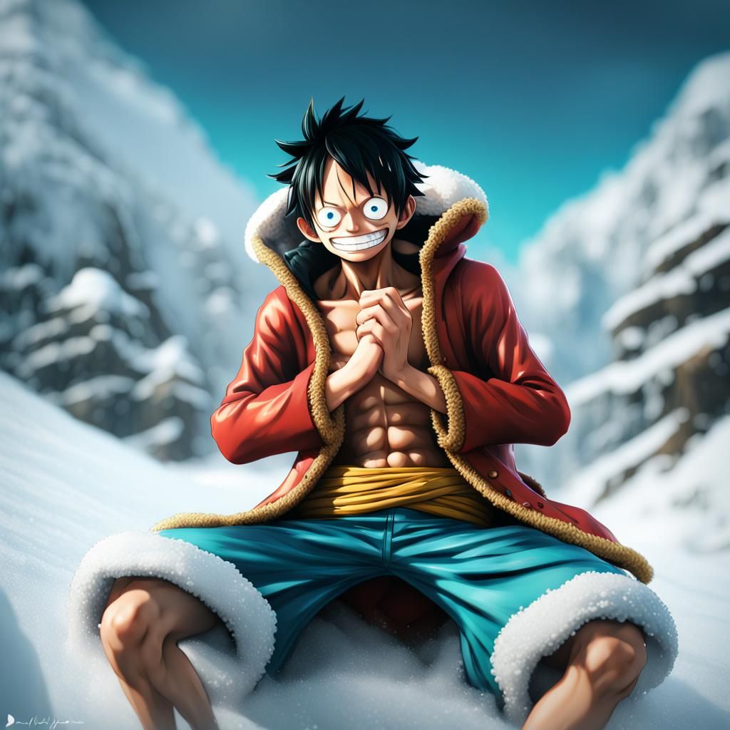 One piece LUFFY in snow - AI Generated Artwork - NightCafe Creator