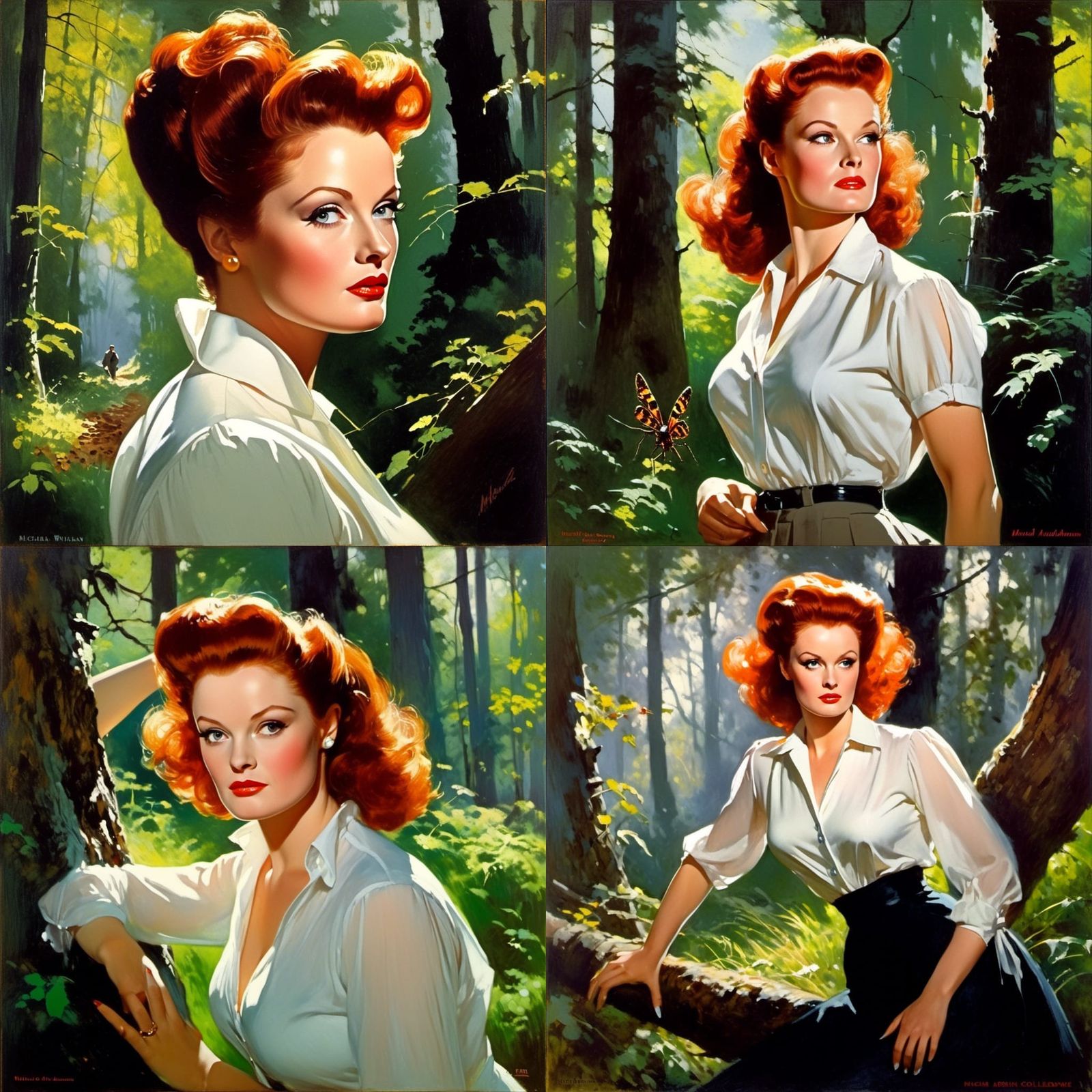 very short auburn hair in big bouffant 1959 style, Michael Whelan ...