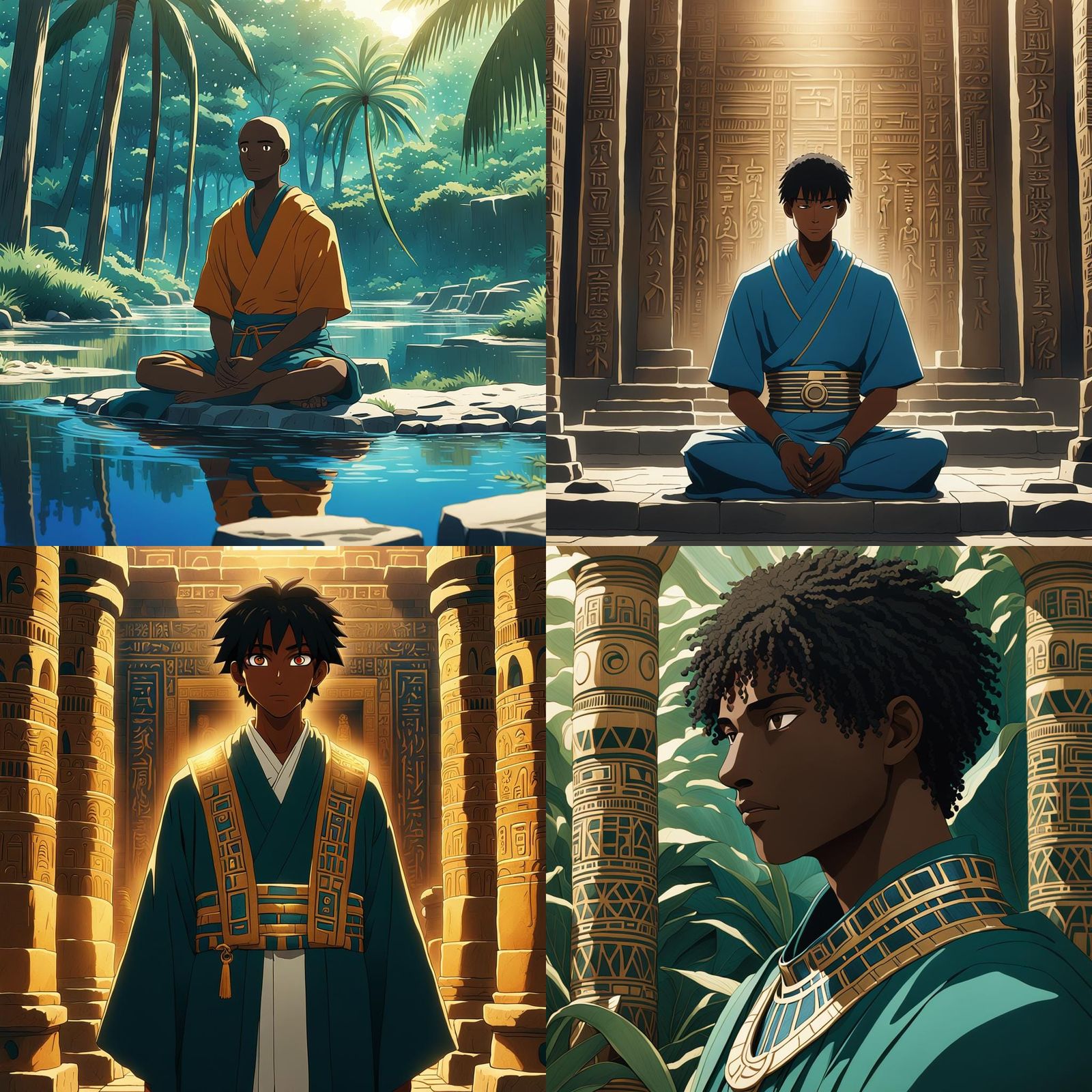 Egyptian Monk Inspired by Sobek in Vibrant Studio ... - AI Art