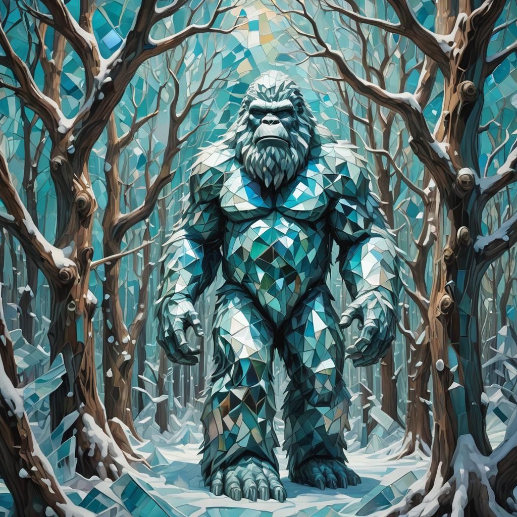 Bigfoot walking through the woods - AI Generated Artwork - NightCafe Creator