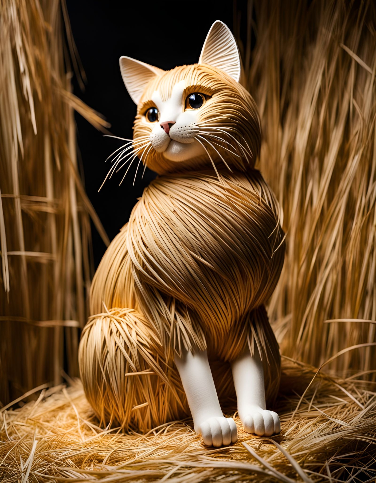 Straw Cat - AI Generated Artwork - NightCafe Creator