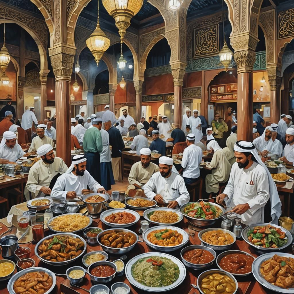 dinner at an Arabic restaurant in Kuala Lumpur - AI Generated Artwork ...