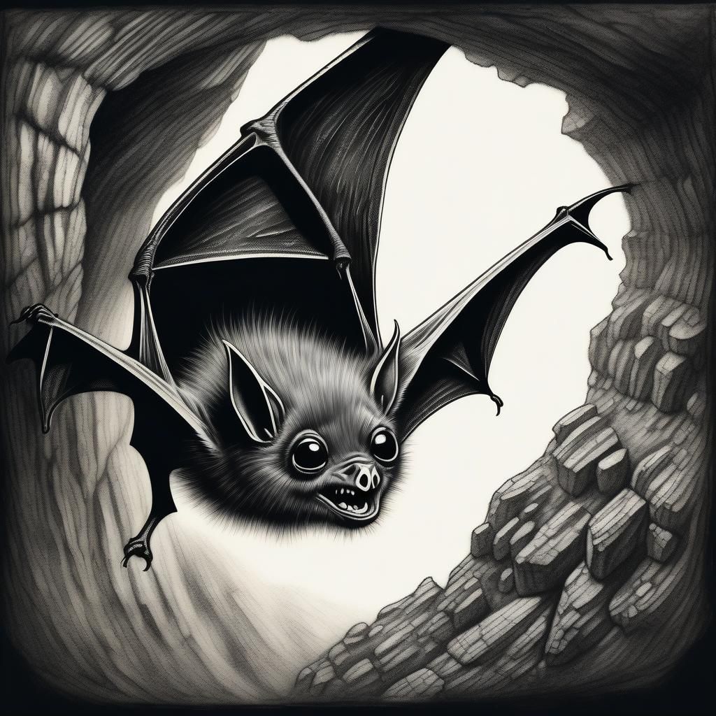 The baby bat screamed out in fright: “Turn on the dark, I’m afraid of ...