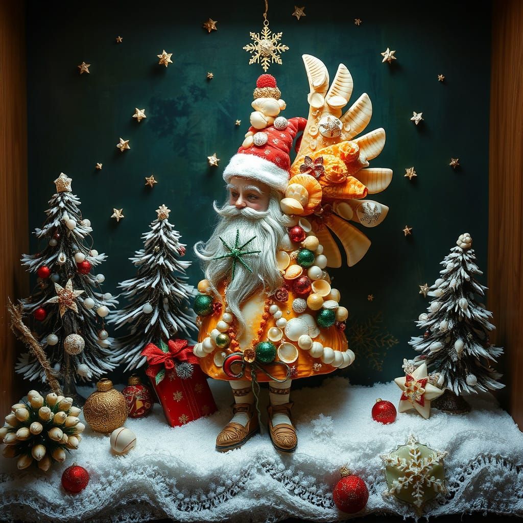 festive christmas scene made from shells flower of life cinematic The ...