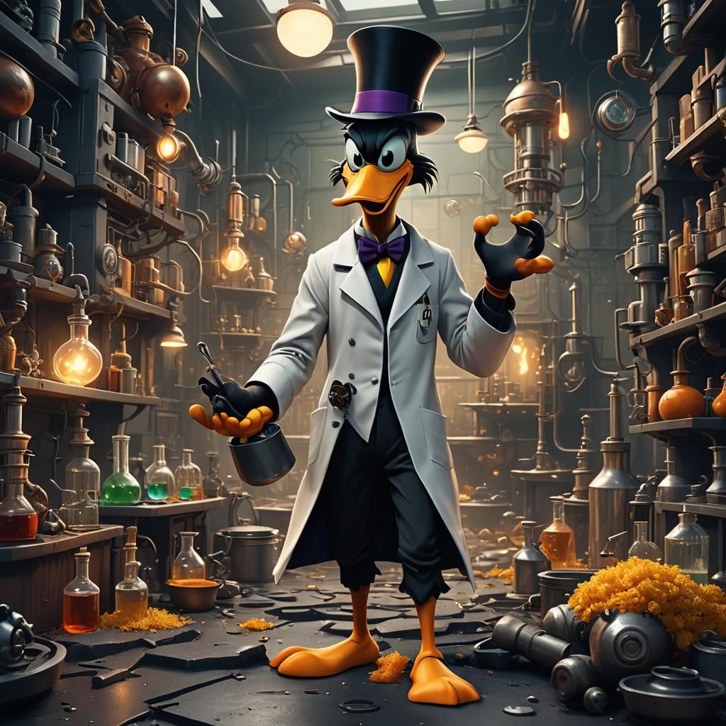 Daffy Duck, Mad Scientist - AI Generated Artwork - NightCafe Creator
