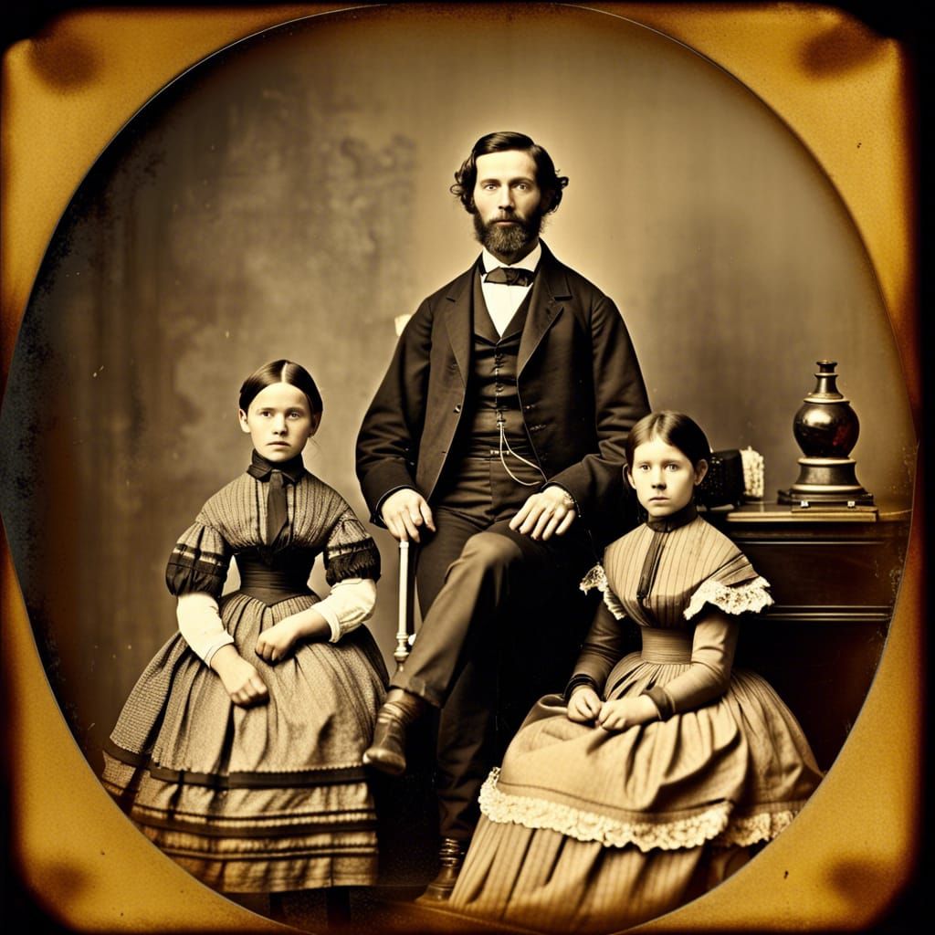 Family portrait in 1850 - AI Generated Artwork - NightCafe Creator