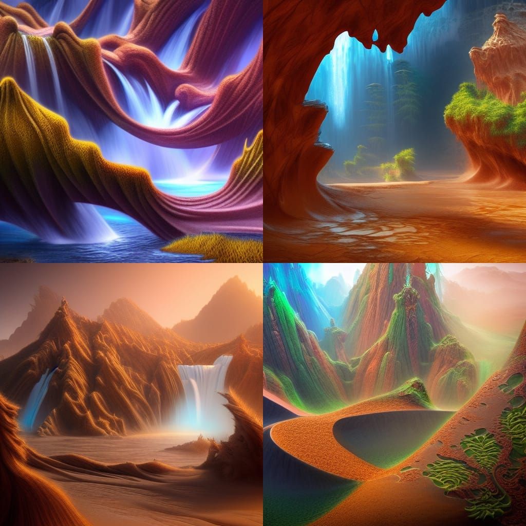Cascades in the desert - AI Generated Artwork - NightCafe Creator