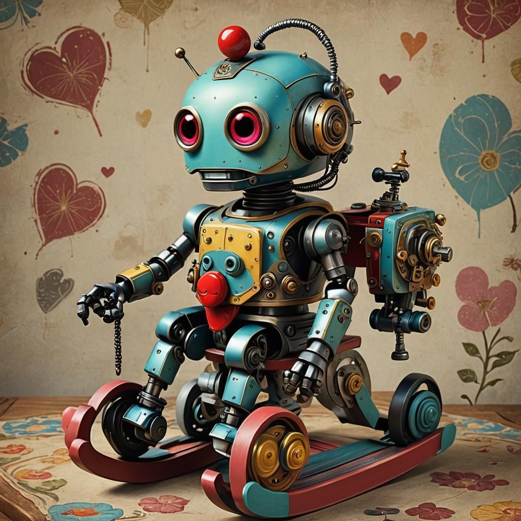 Vintage robot-rocker - AI Generated Artwork - NightCafe Creator