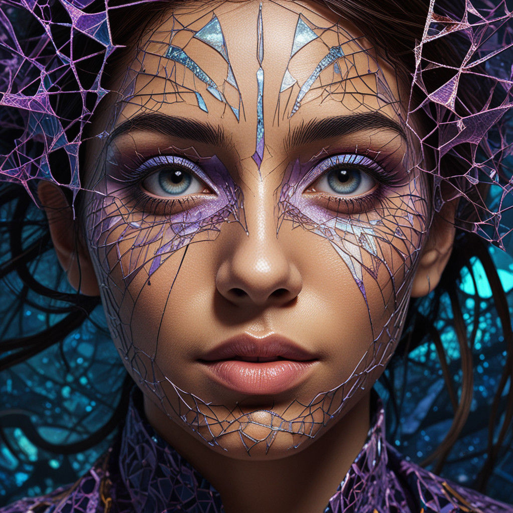 "Enmeshed" - A surreal and fantastical scene of a beautiful full faced ...