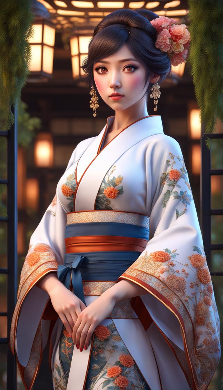 anime girl kimono - AI Generated Artwork - NightCafe Creator